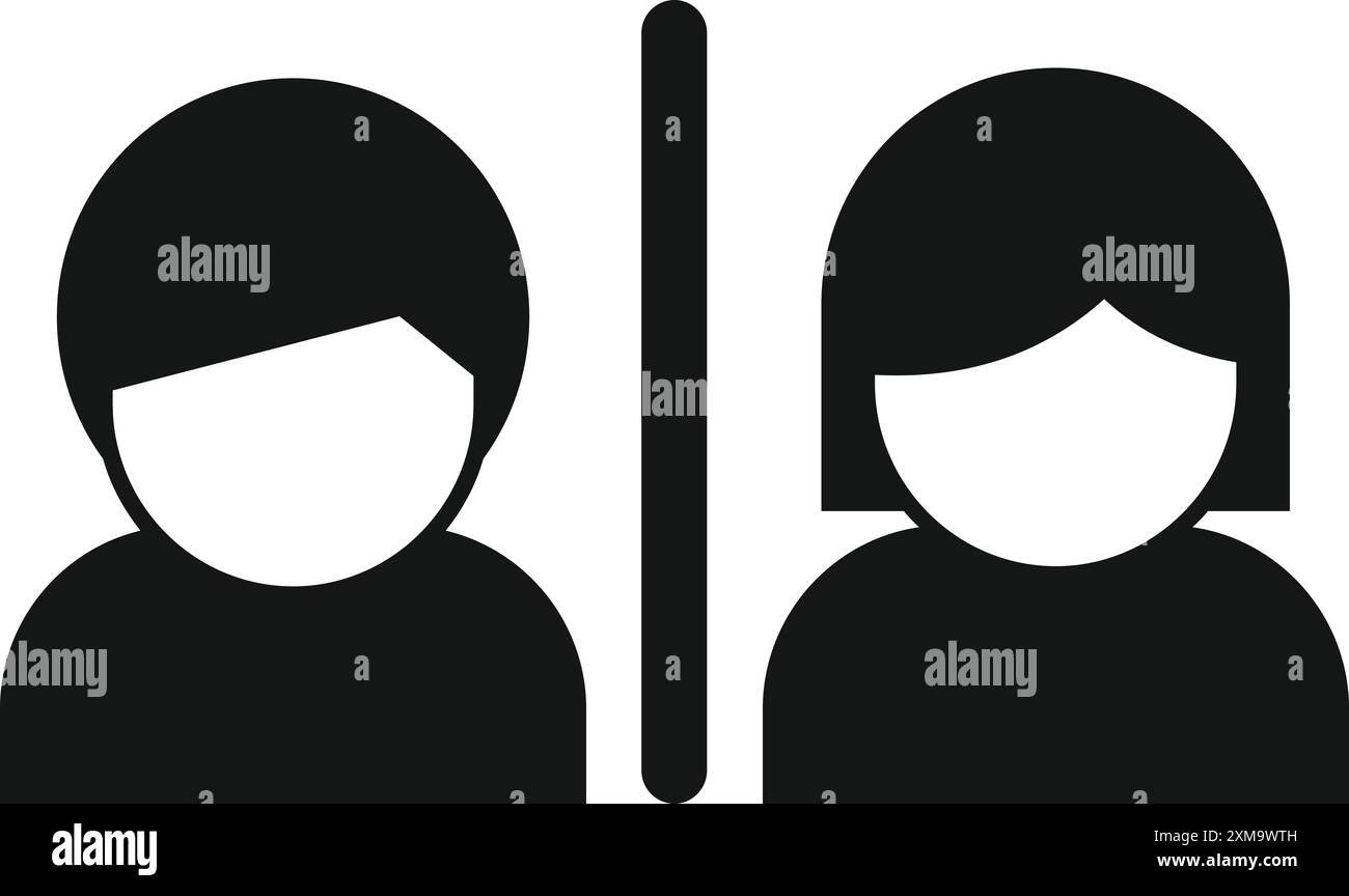 Black And White Icon Representing Gender Separation In Public Toilets Stock Vector Image And Art