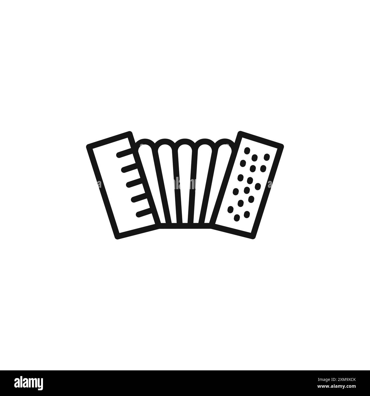 Accordion icon outline collection or set in black and white outline ...