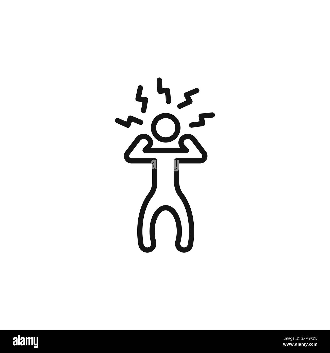 Anxiety icon outline collection or set in black and white outline Stock ...