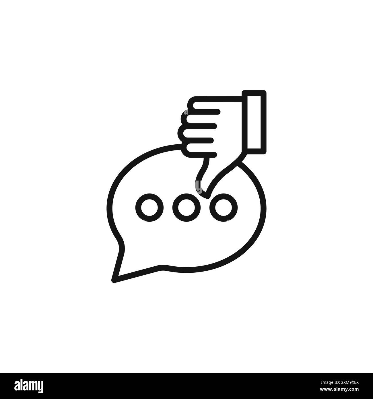 bad feedback icon outline collection or set in black and white outline ...