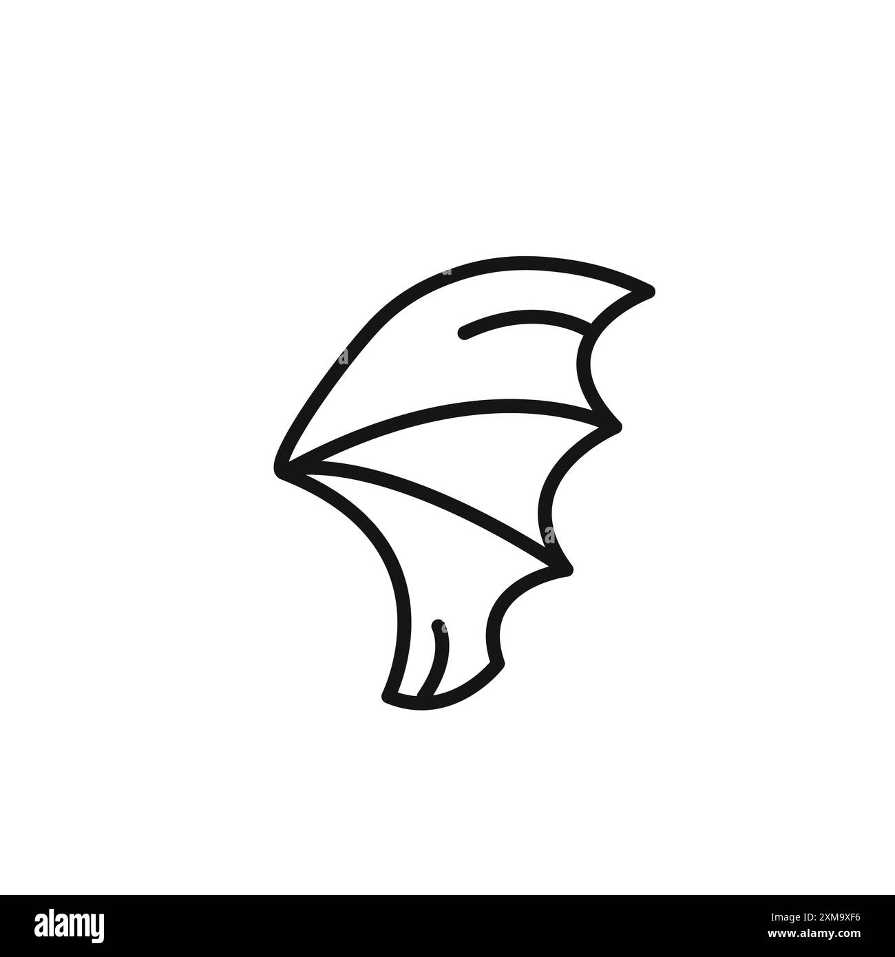 bat wing icon outline collection or set in black and white outline ...