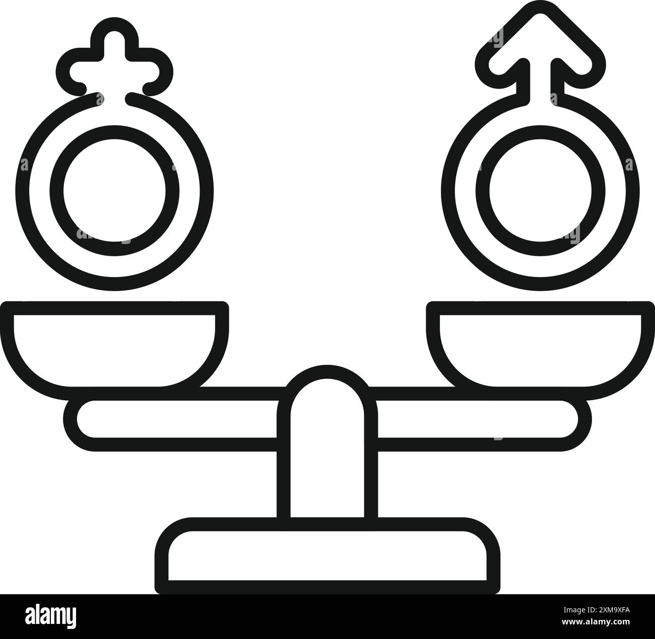 Simple line icon illustration representing the concept of gender ...