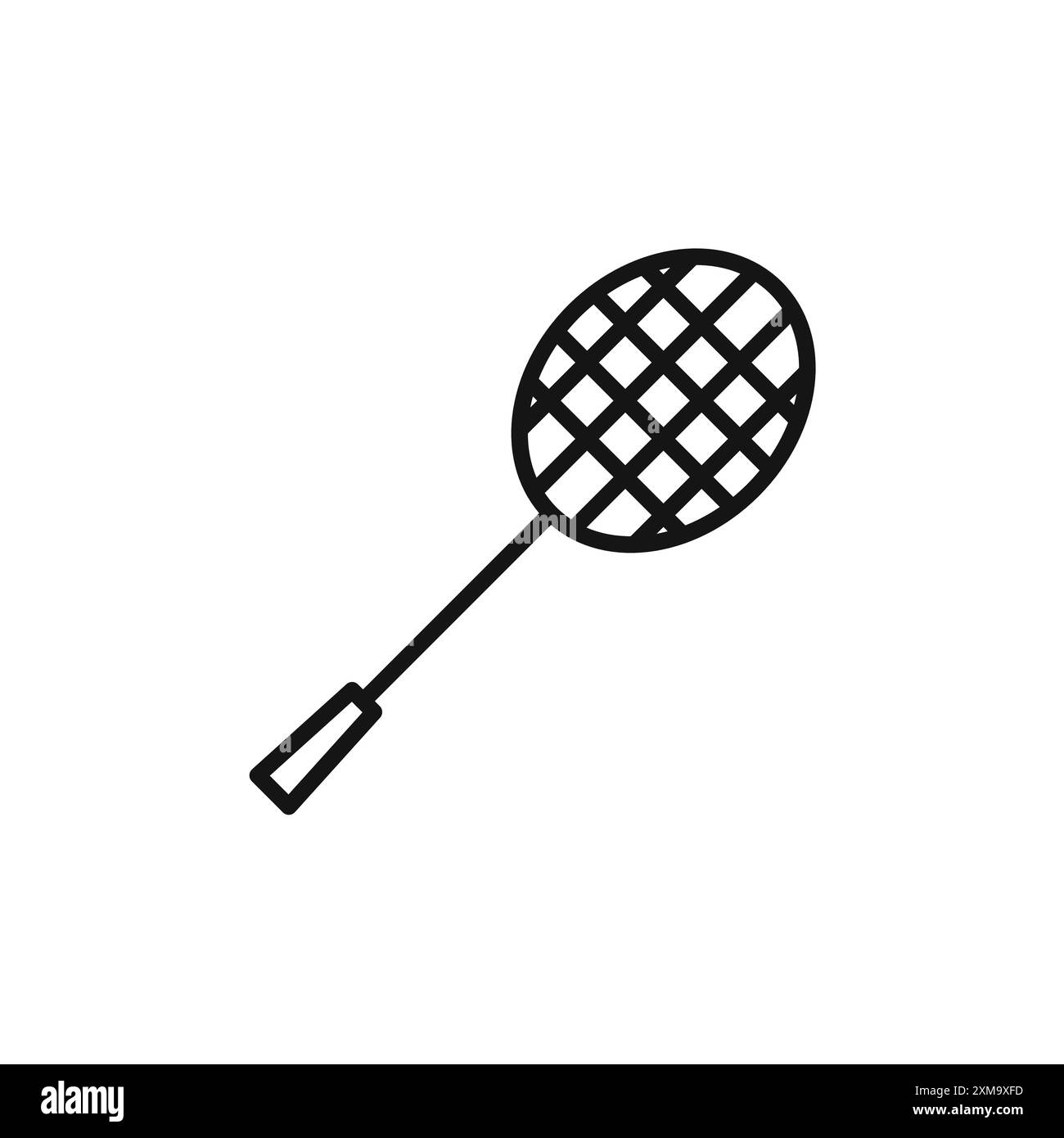 Badminton racquet icon outline collection or set in black and white ...