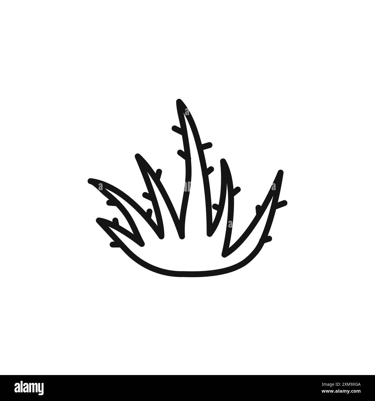 aloe vera icon (2) outline collection or set in black and white outline ...
