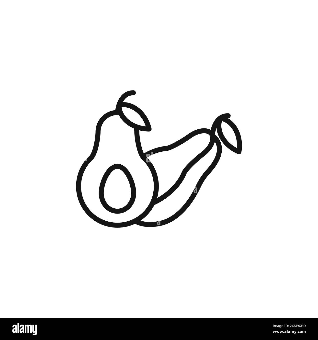 Avocado outline Black and White Stock Photos & Images - Alamy