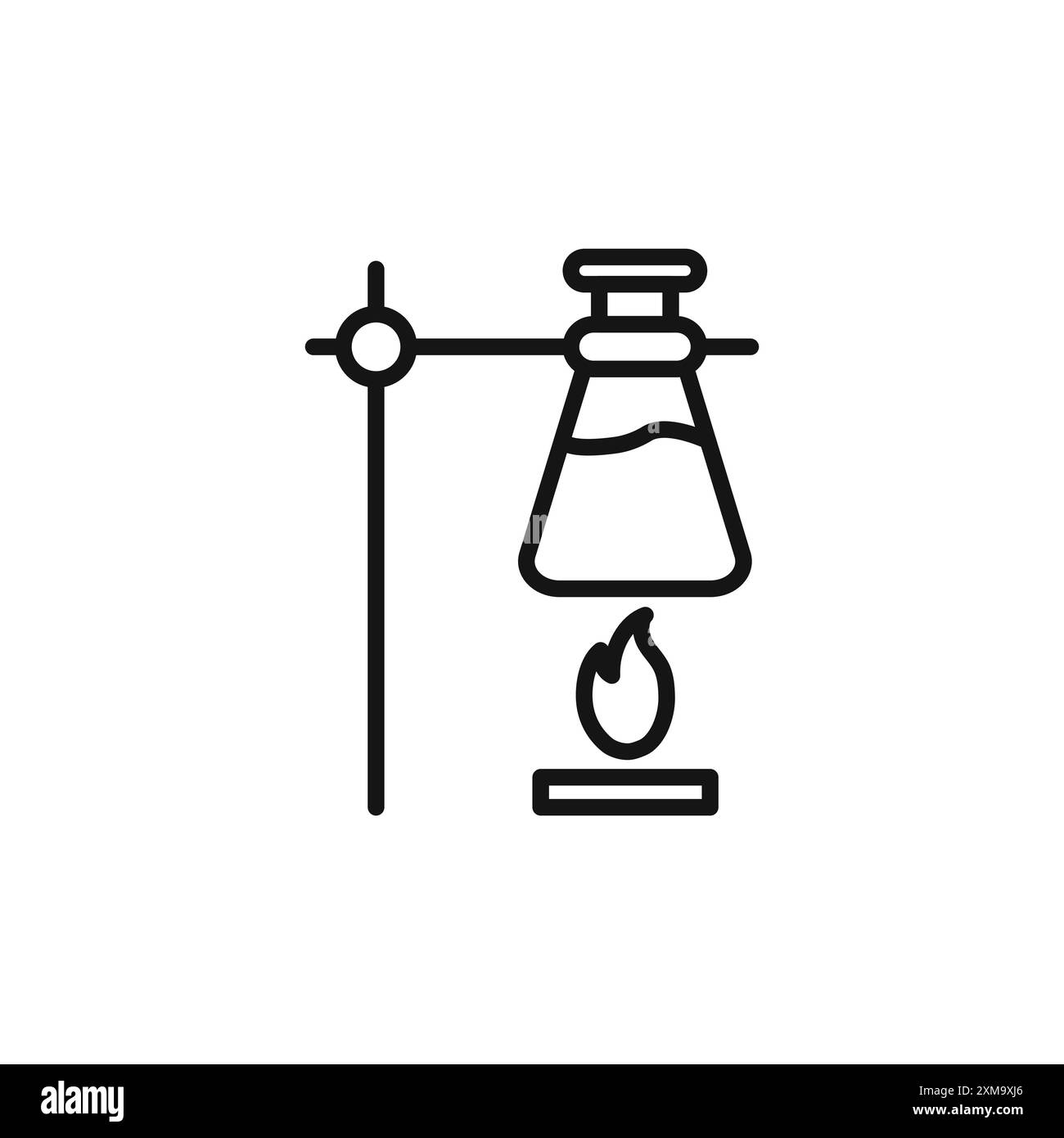 burner boiling chemical icon outline collection or set in black and ...