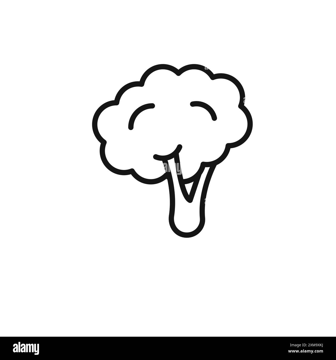 broccoli icon outline collection or set in black and white outline ...