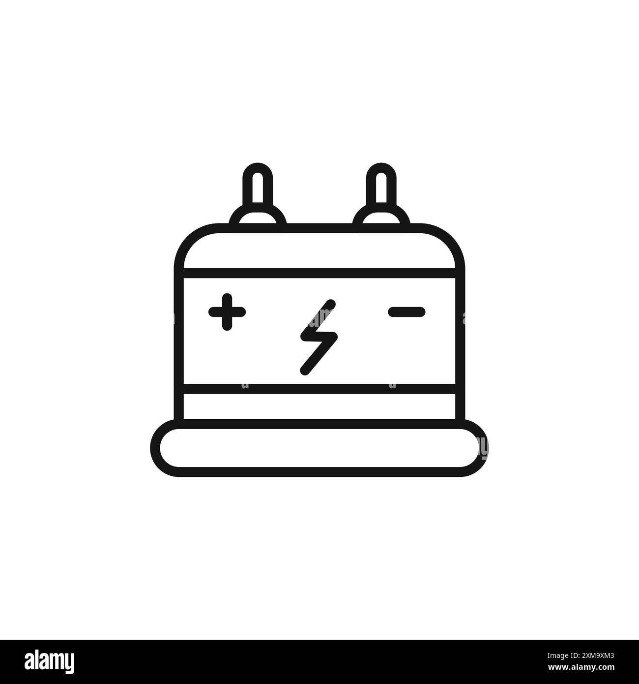 Car battery icon outline collection or set in black and white outline ...