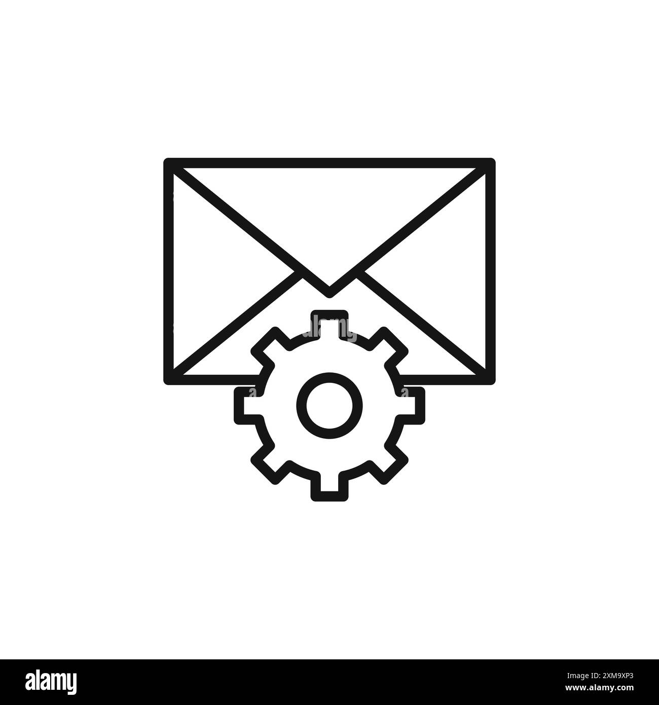 Email settings icon outline collection or set in black and white ...