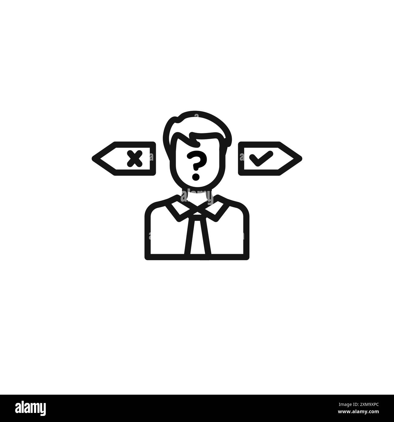Business Decision Confusion Icon outline collection or set in black and ...