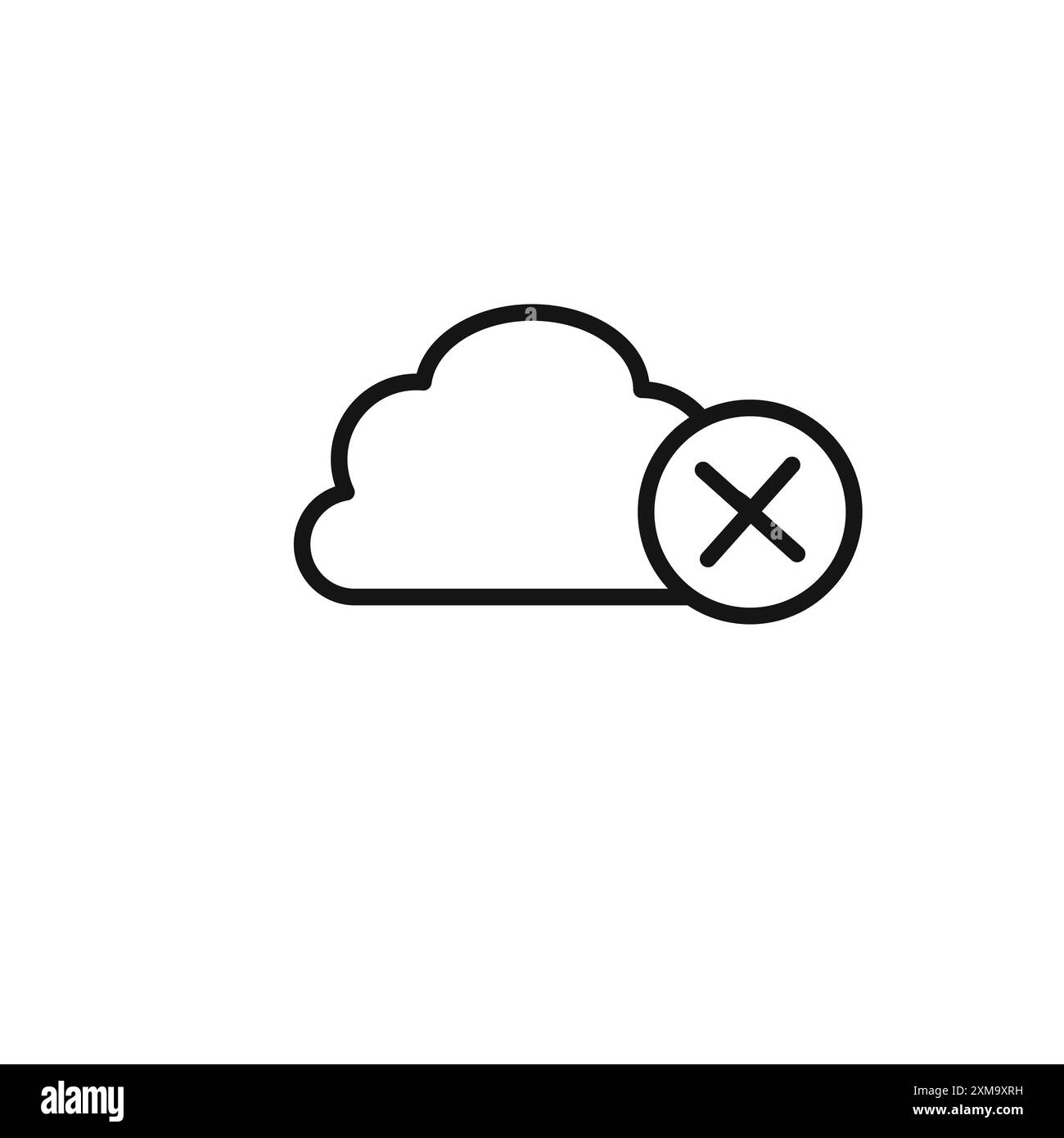 cloud sync disable icon outline collection or set in black and white ...