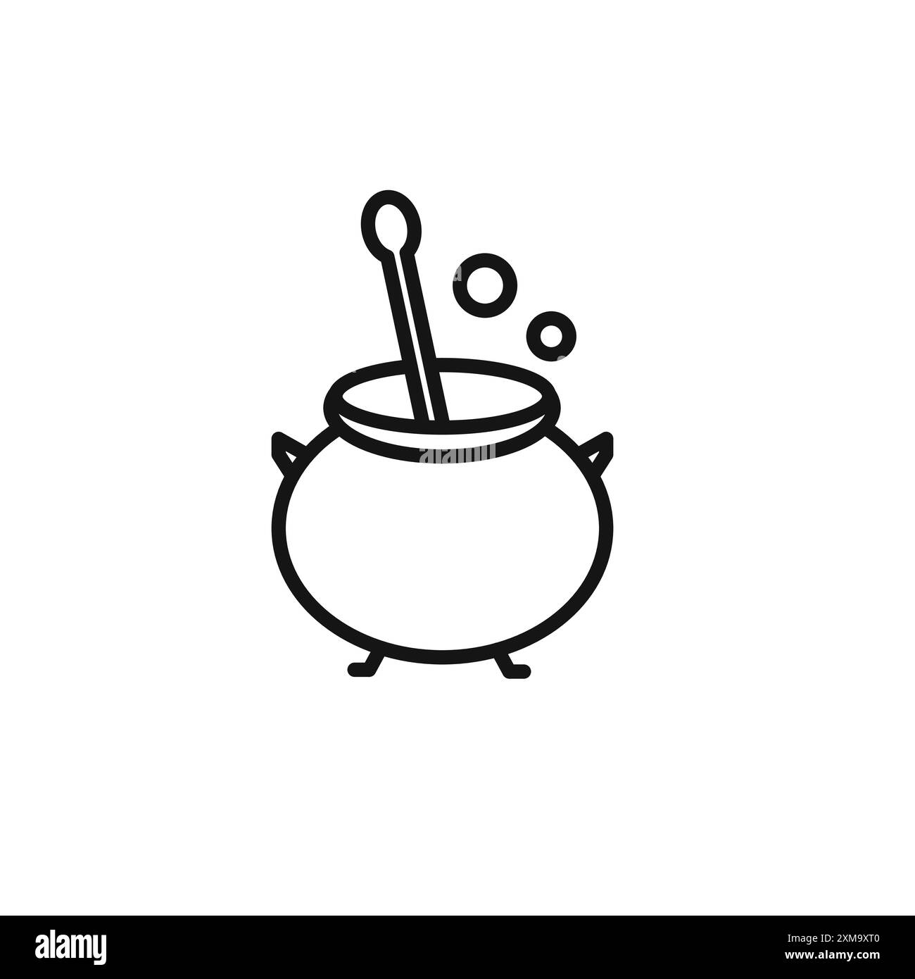 cauldron icon outline collection or set in black and white outline ...