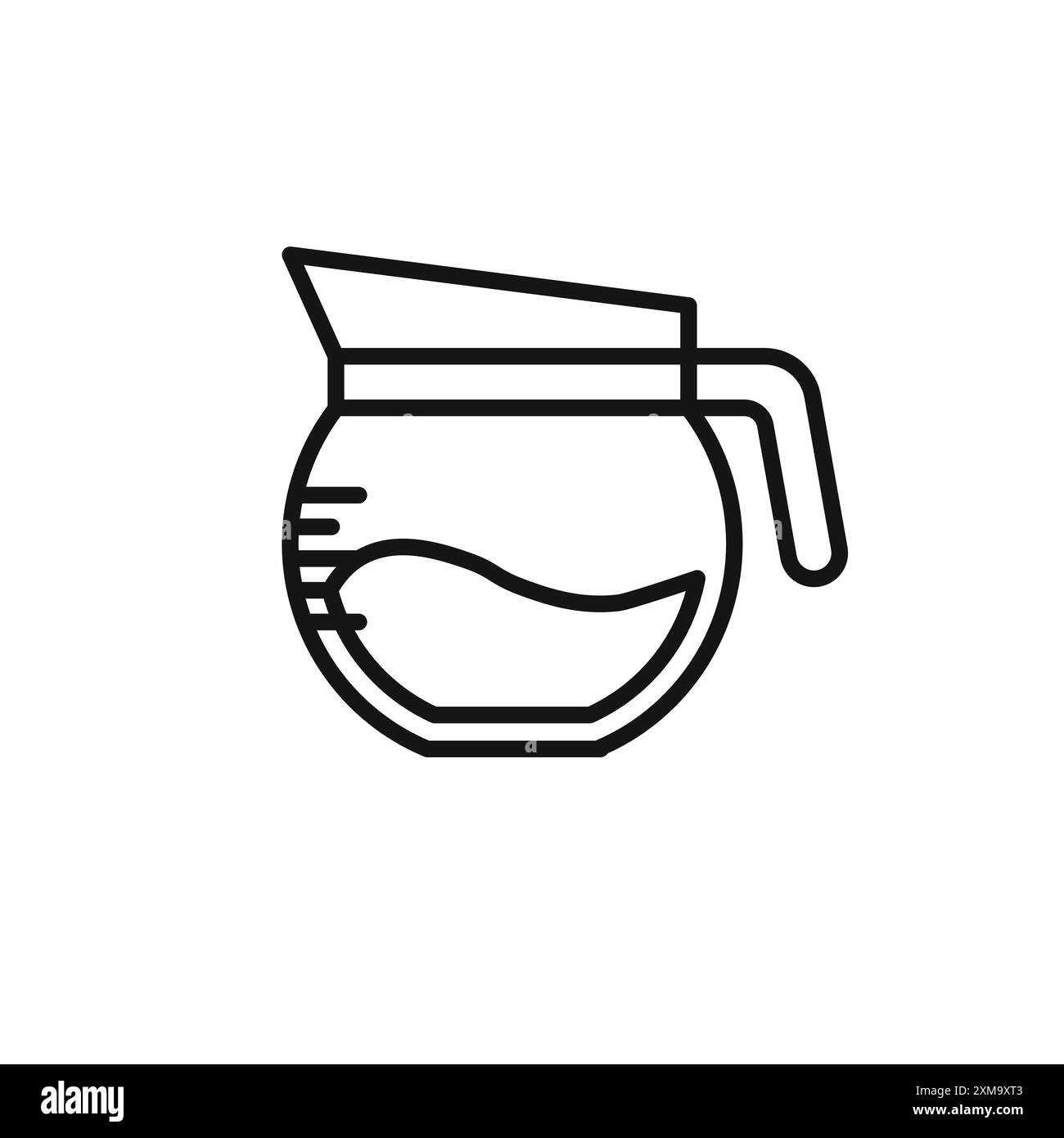 coffee pot icon outline collection or set in black and white outline ...