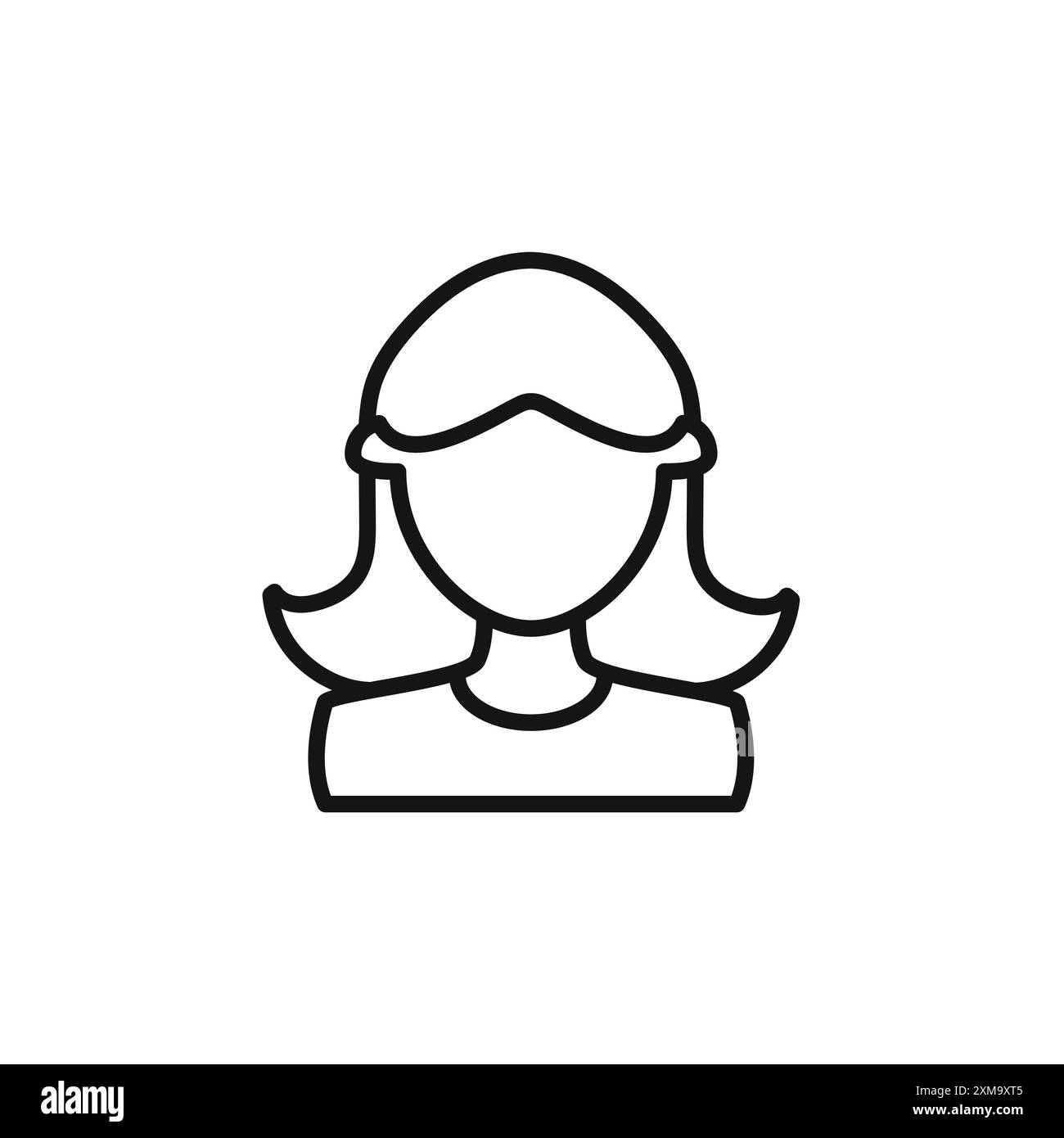 Female Avatar icon outline collection or set in black and white outline ...