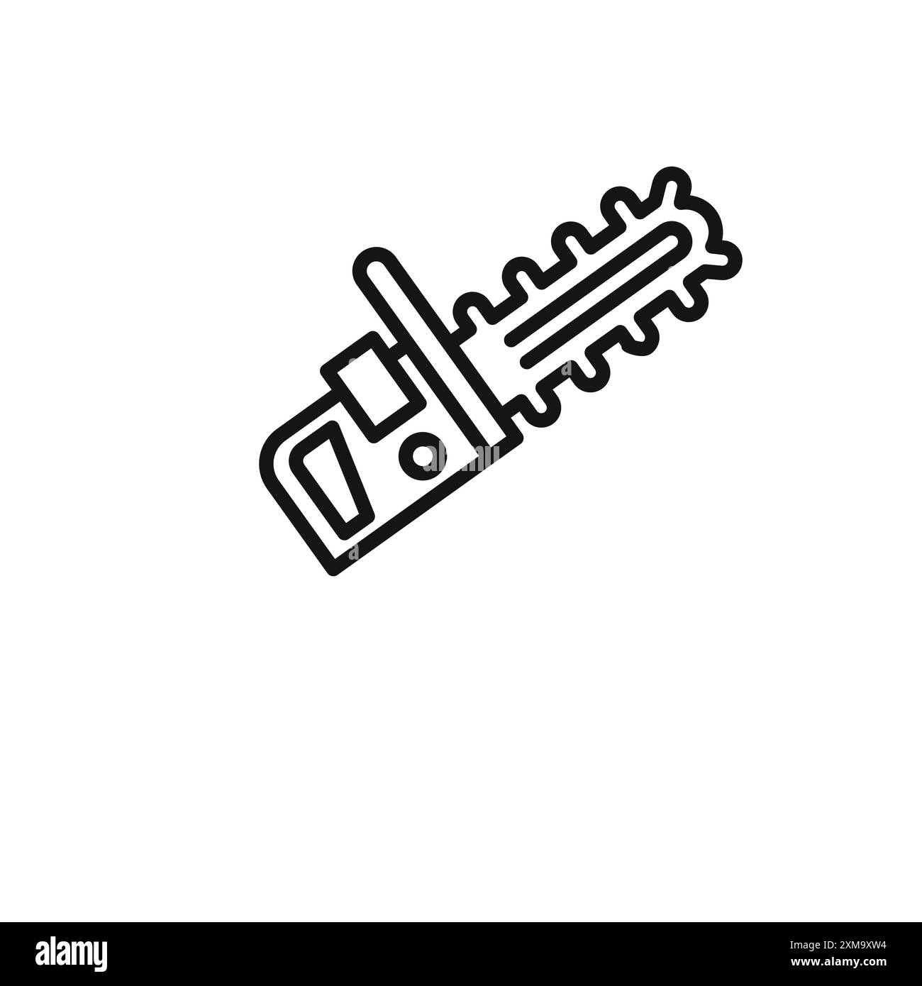 Chainsaw icon outline collection or set in black and white outline ...