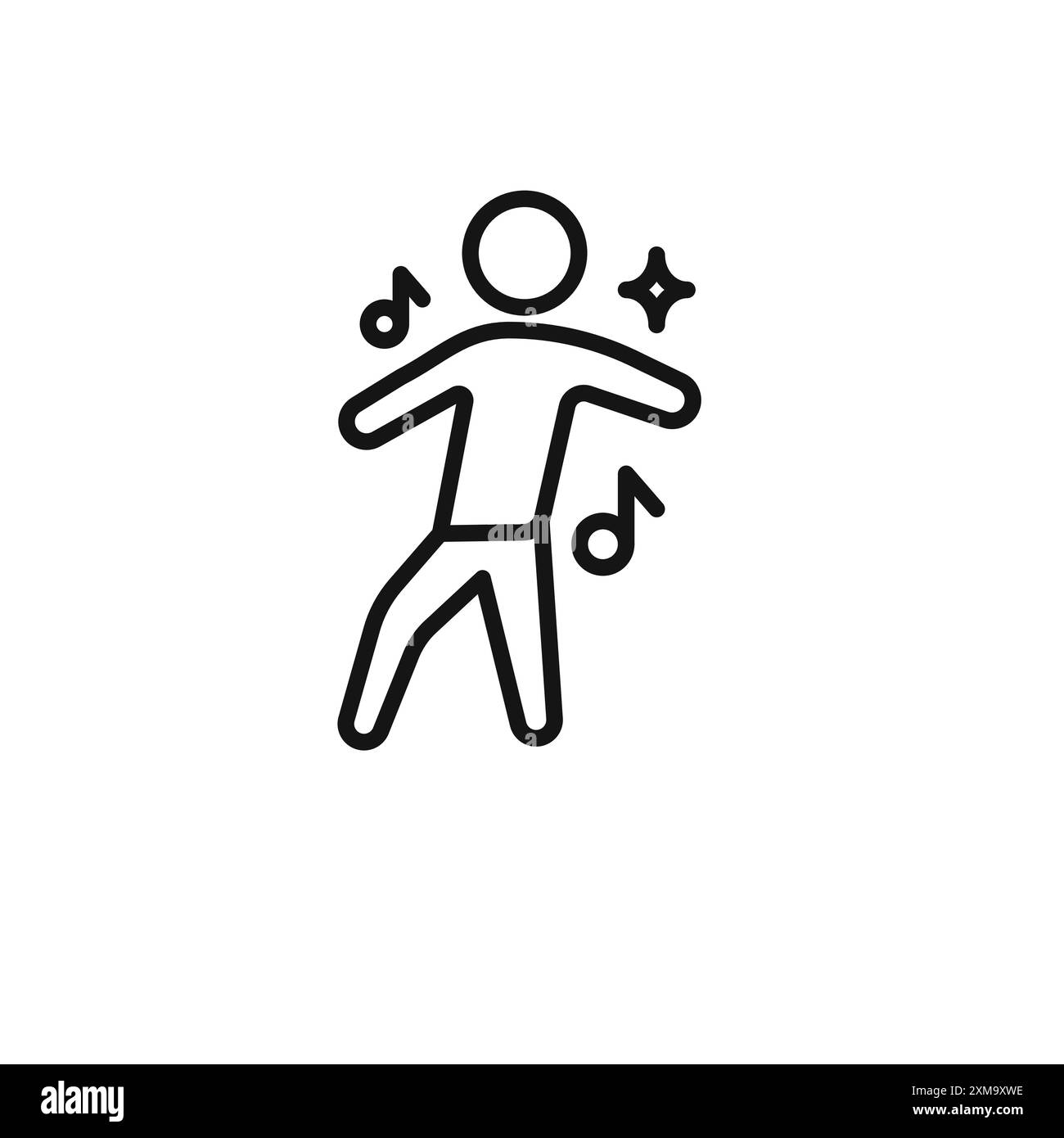 dance icon outline collection or set in black and white outline Stock ...