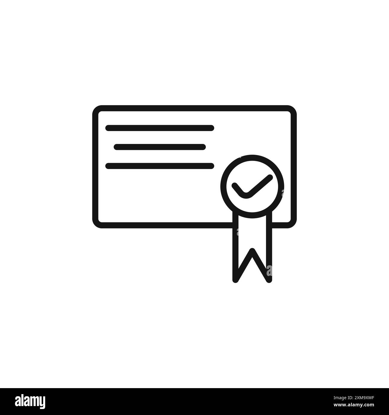 certificate icon outline collection or set in black and white outline ...