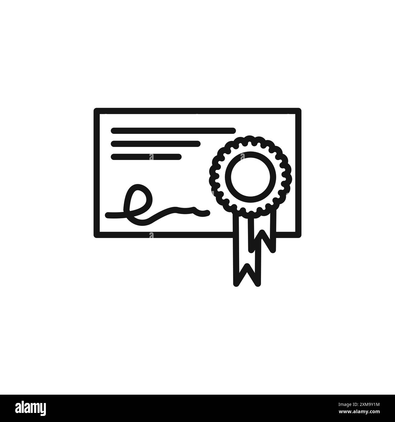 Certificate icon (3) outline collection or set in black and white ...