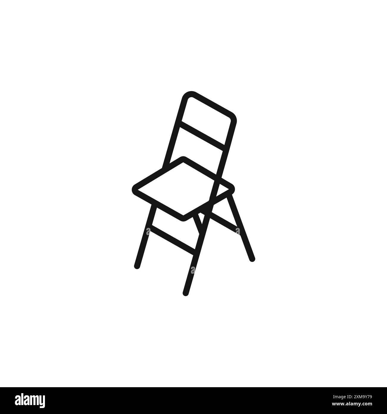 folding chair icon (2) outline collection or set in black and white ...