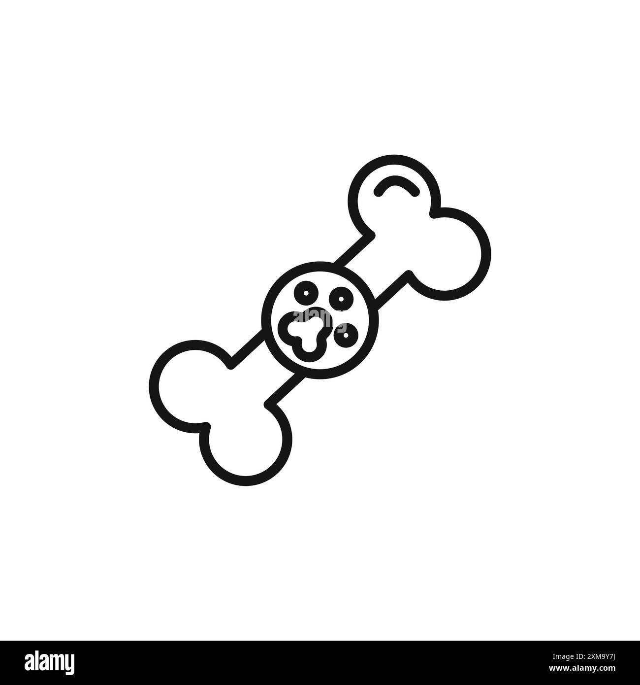 Dog bone icon outline collection or set in black and white outline ...