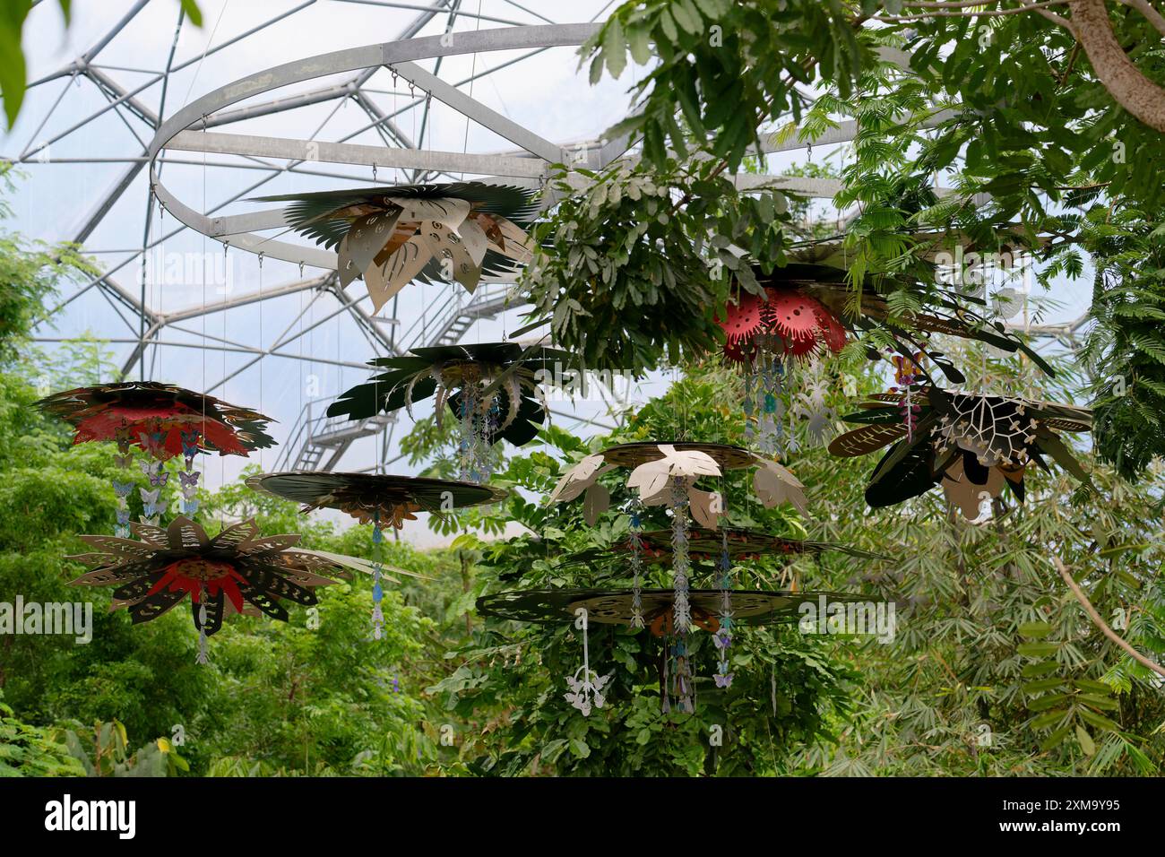 Interior view, sculpture, Rainforest Biome, The Eden Project, Tregrehan ...