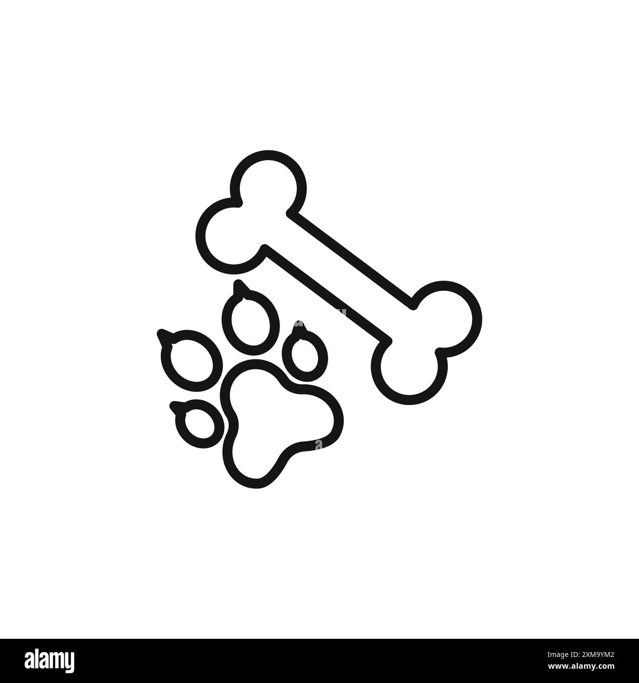 Dog bone icon (2) outline collection or set in black and white outline ...