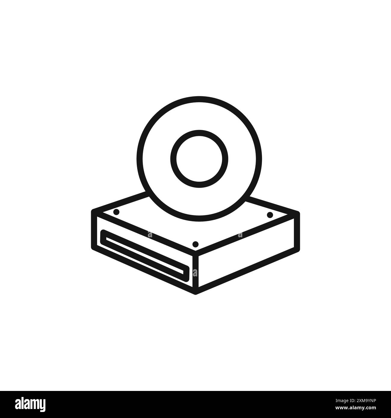 Dvd CDROM disc icon outline collection or set in black and white ...