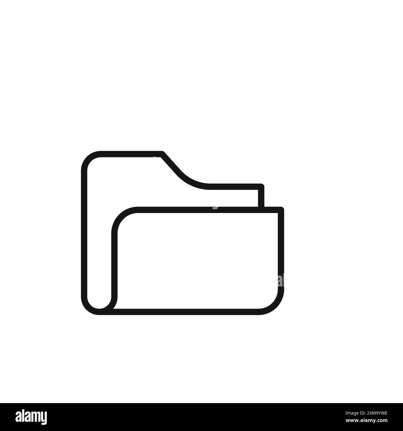 Folder icon outline collection or set in black and white outline Stock ...