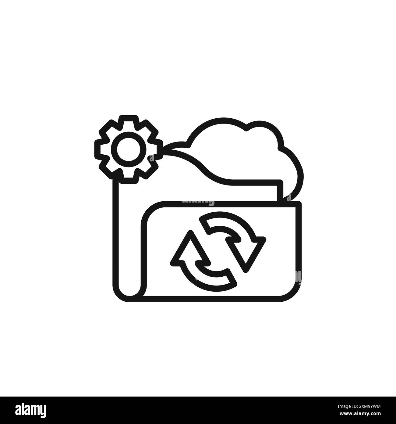 Data Recovery icon outline collection or set in black and white outline ...