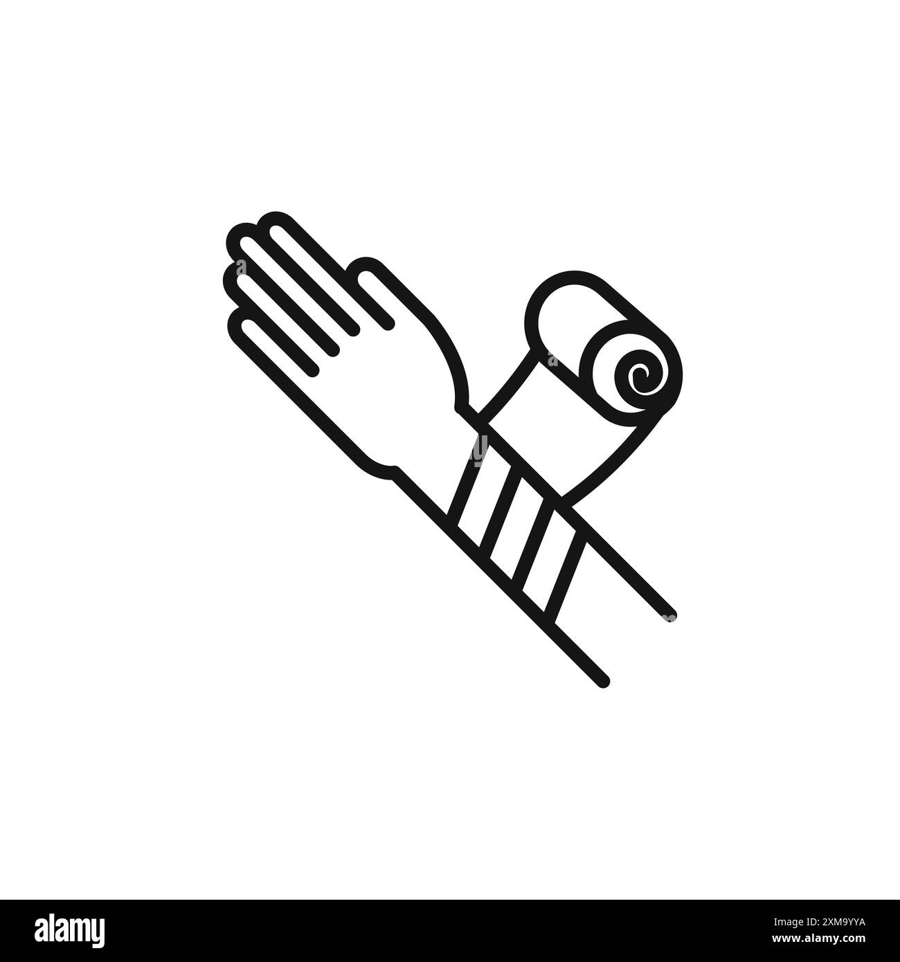 Elastic bandage icon outline collection or set in black and white ...