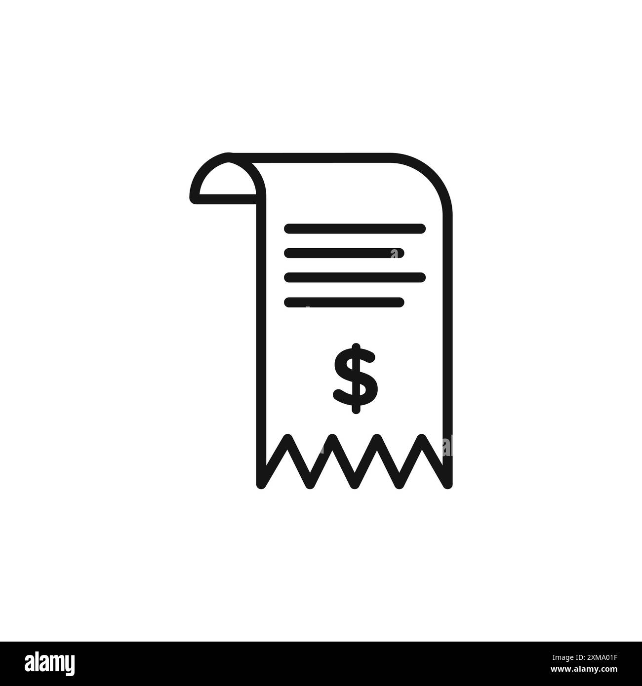 Invoice icon outline collection or set in black and white outline Stock ...