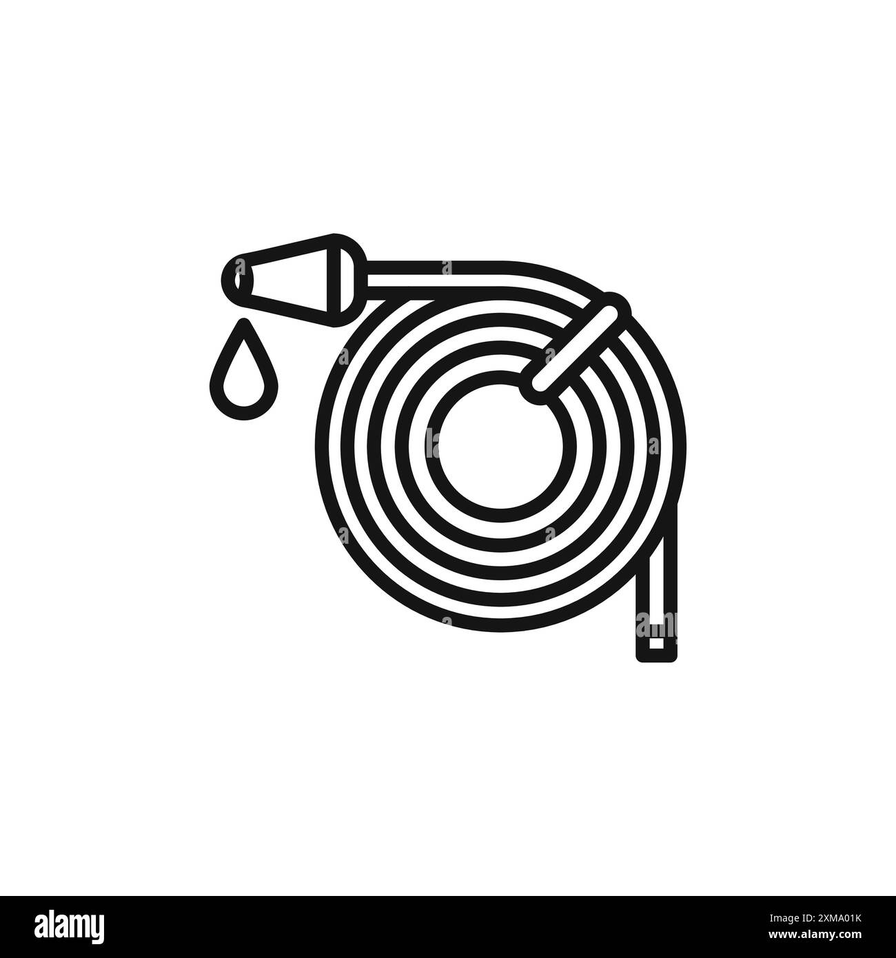 garden hose icon outline collection or set in black and white outline ...