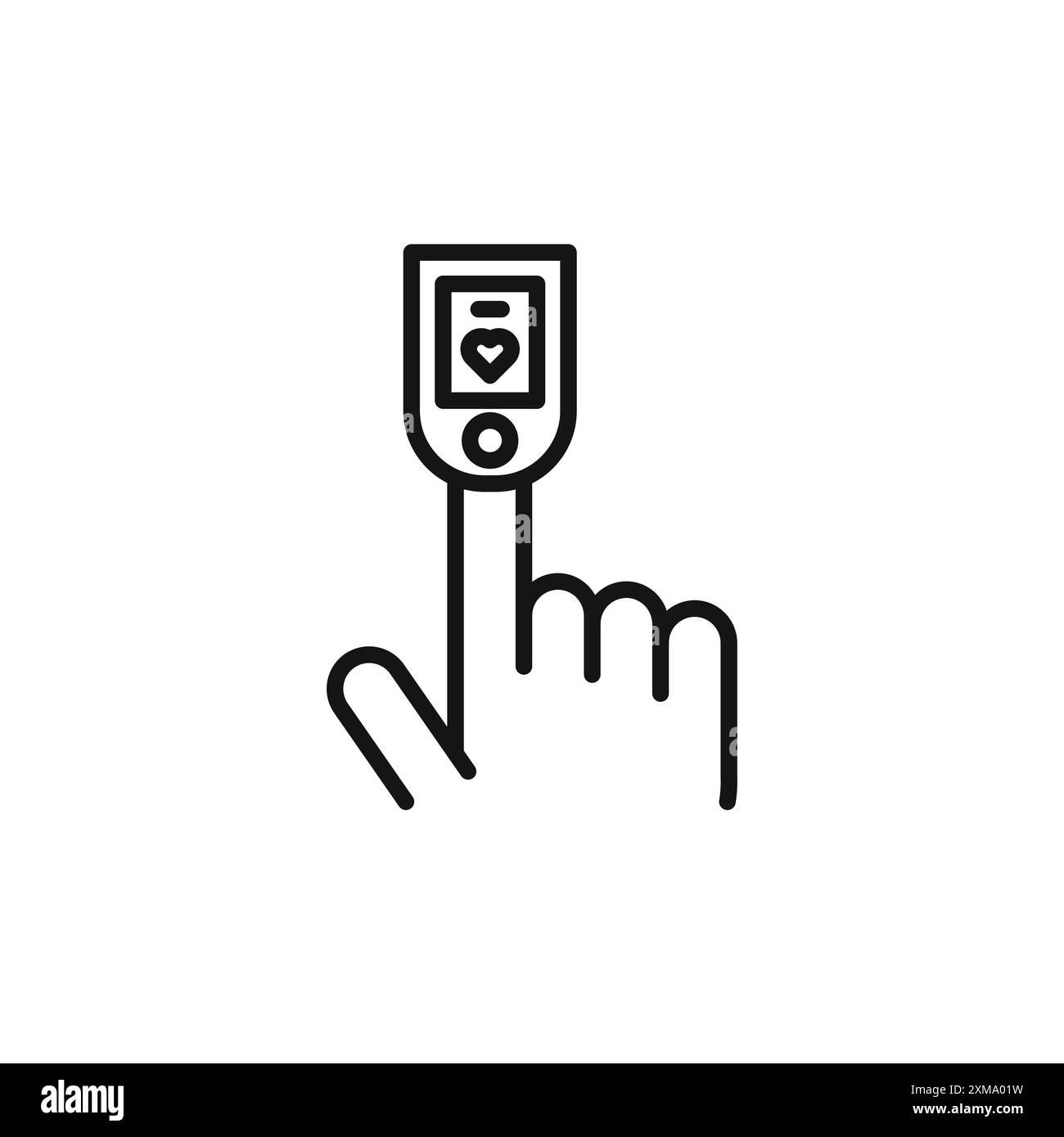 Fingertip pulse oximeter icon outline collection or set in black and white outline Stock Vector ...