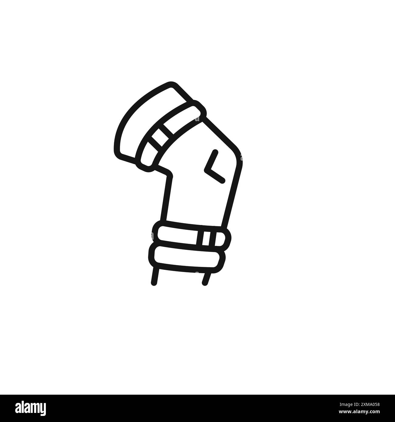 Knee Orthopedic Brace icon outline collection or set in black and white ...