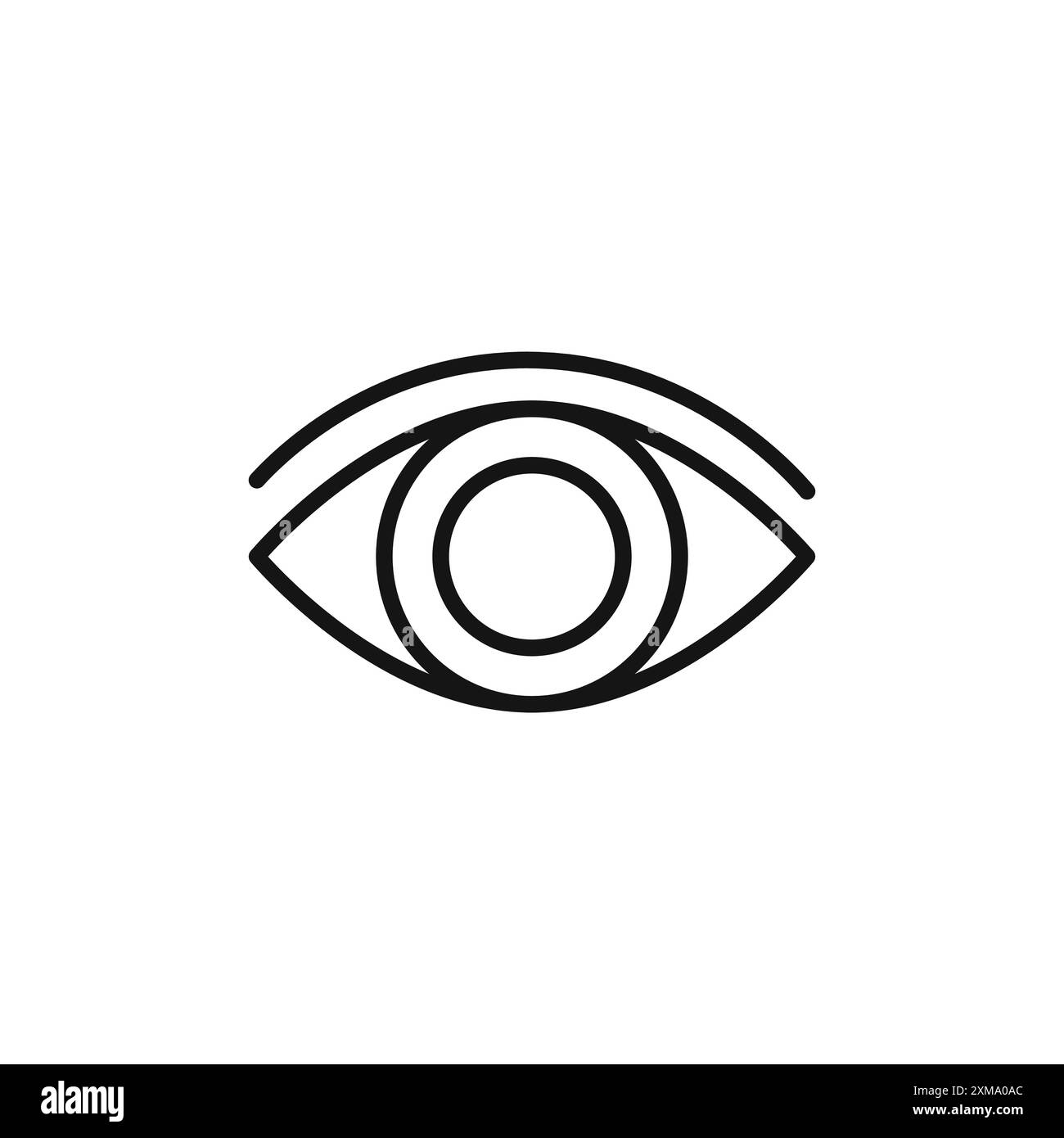 Eye icon outline collection or set in black and white outline Stock ...