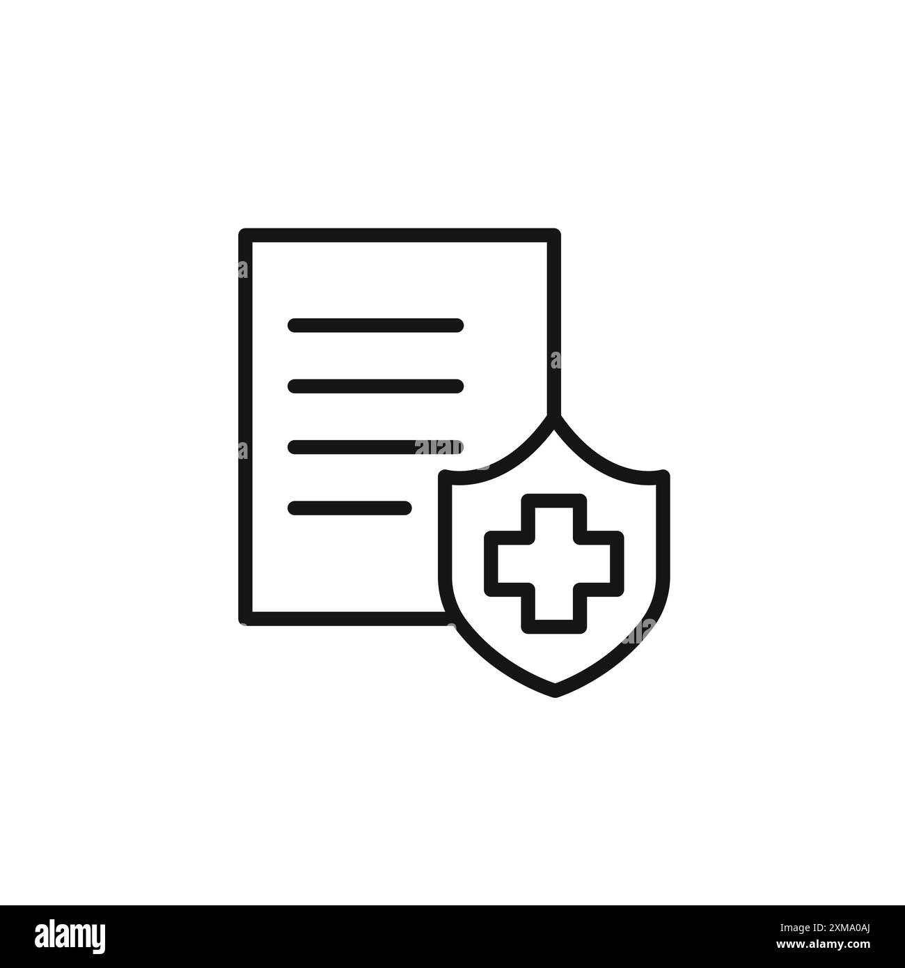 Health insurance icon outline collection or set in black and white ...