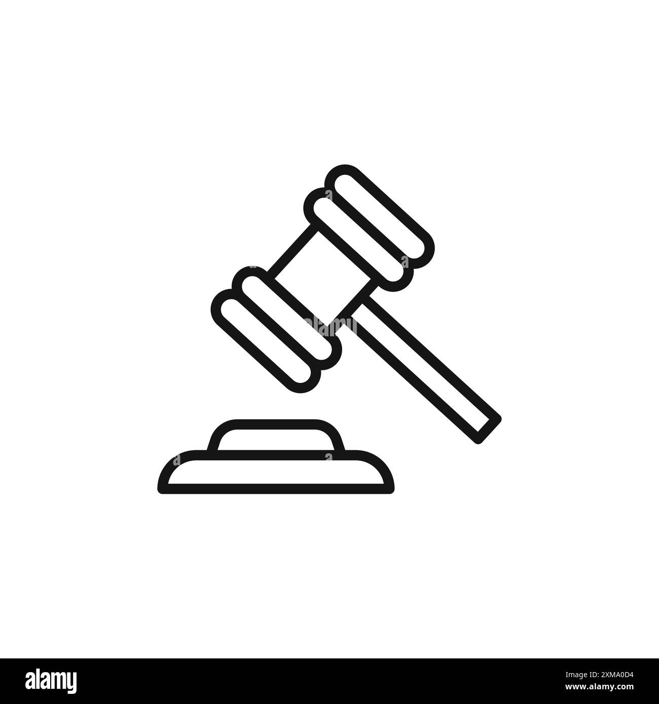 Gavel icon outline collection or set in black and white outline Stock ...
