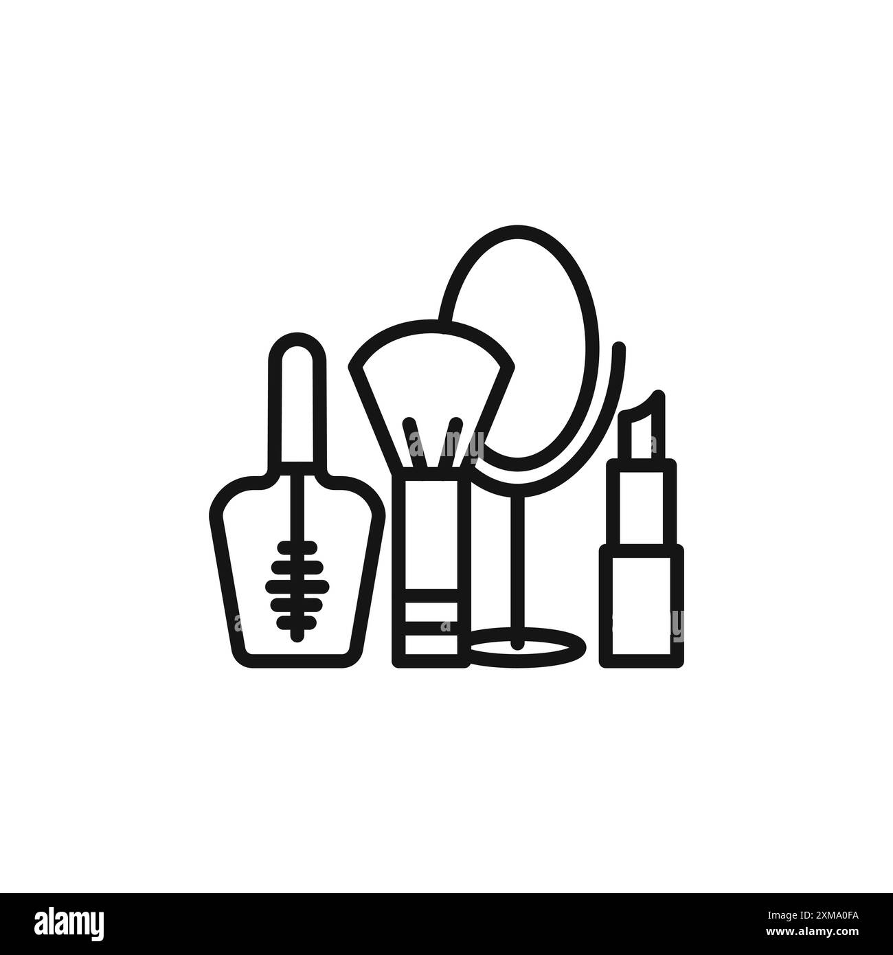 makeup icon outline collection or set in black and white outline Stock ...