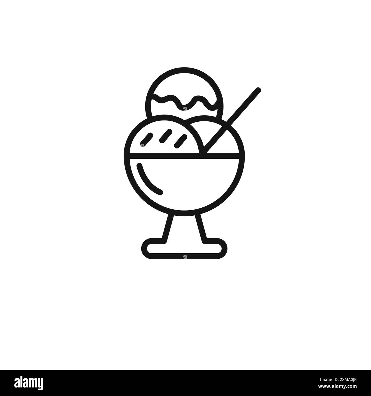 gelato ice cream icon outline collection or set in black and white ...