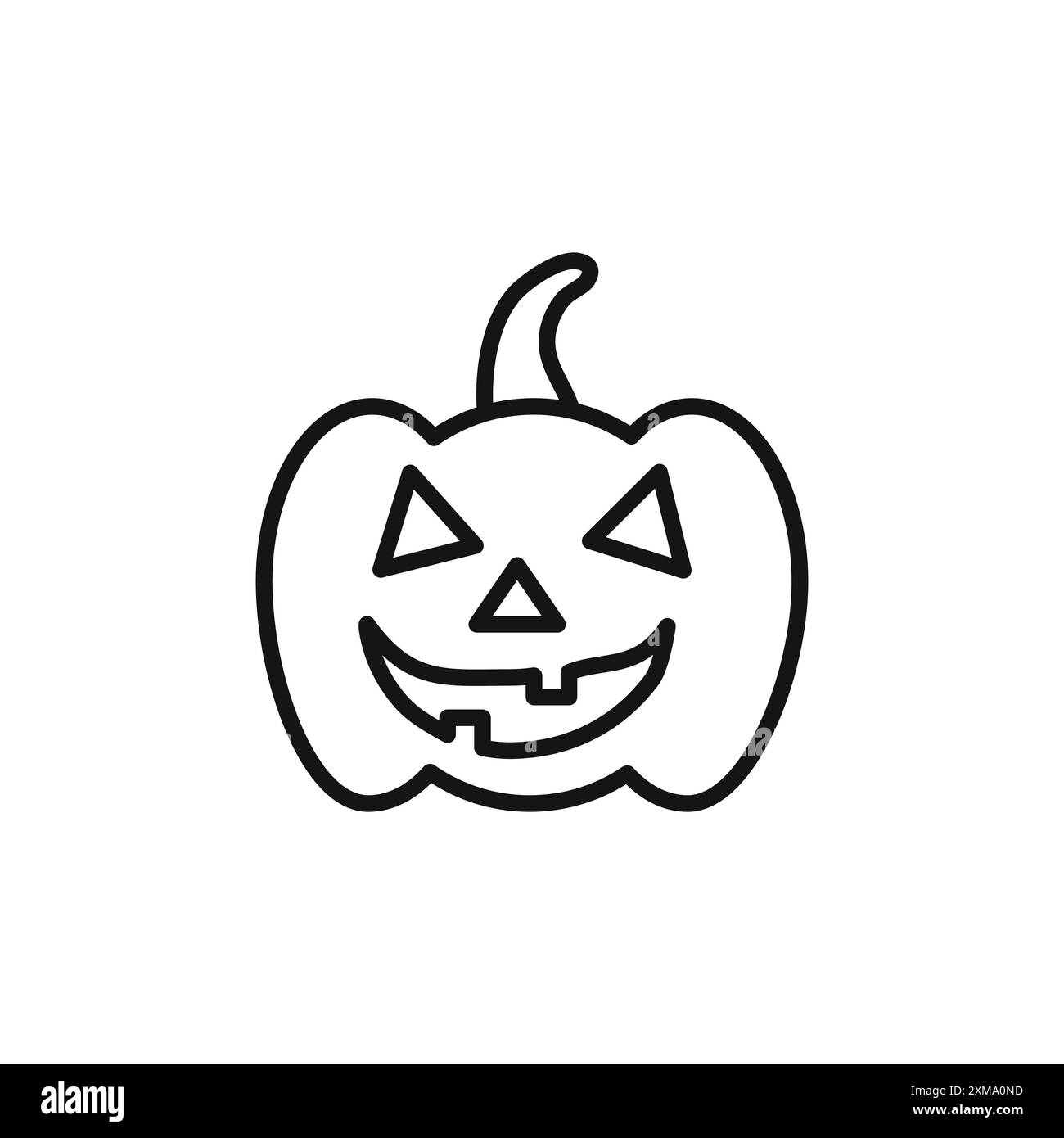 Evil pumpkin in outline Cut Out Stock Images & Pictures - Alamy