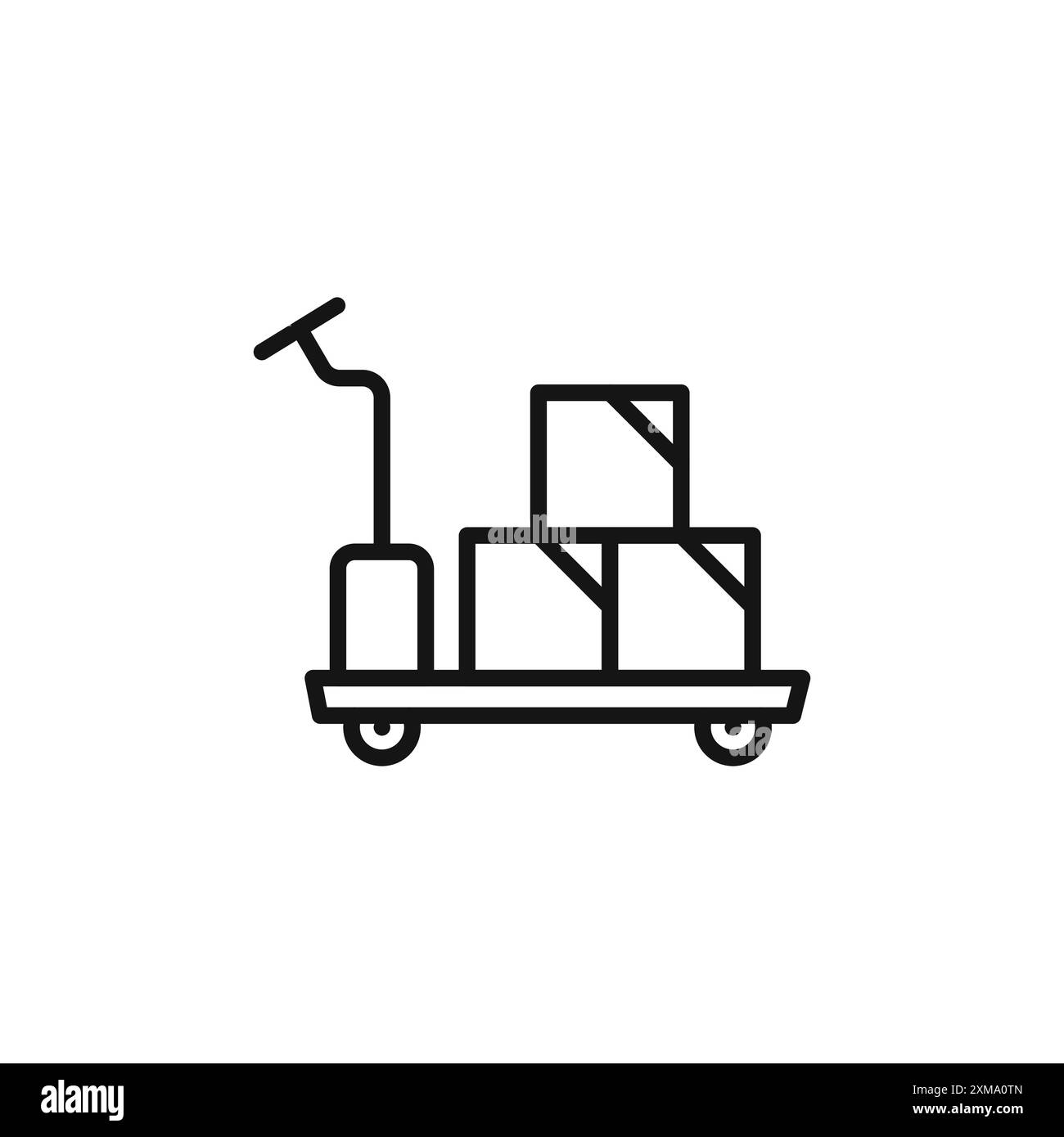 Hand pallet jack icon outline collection or set in black and white ...