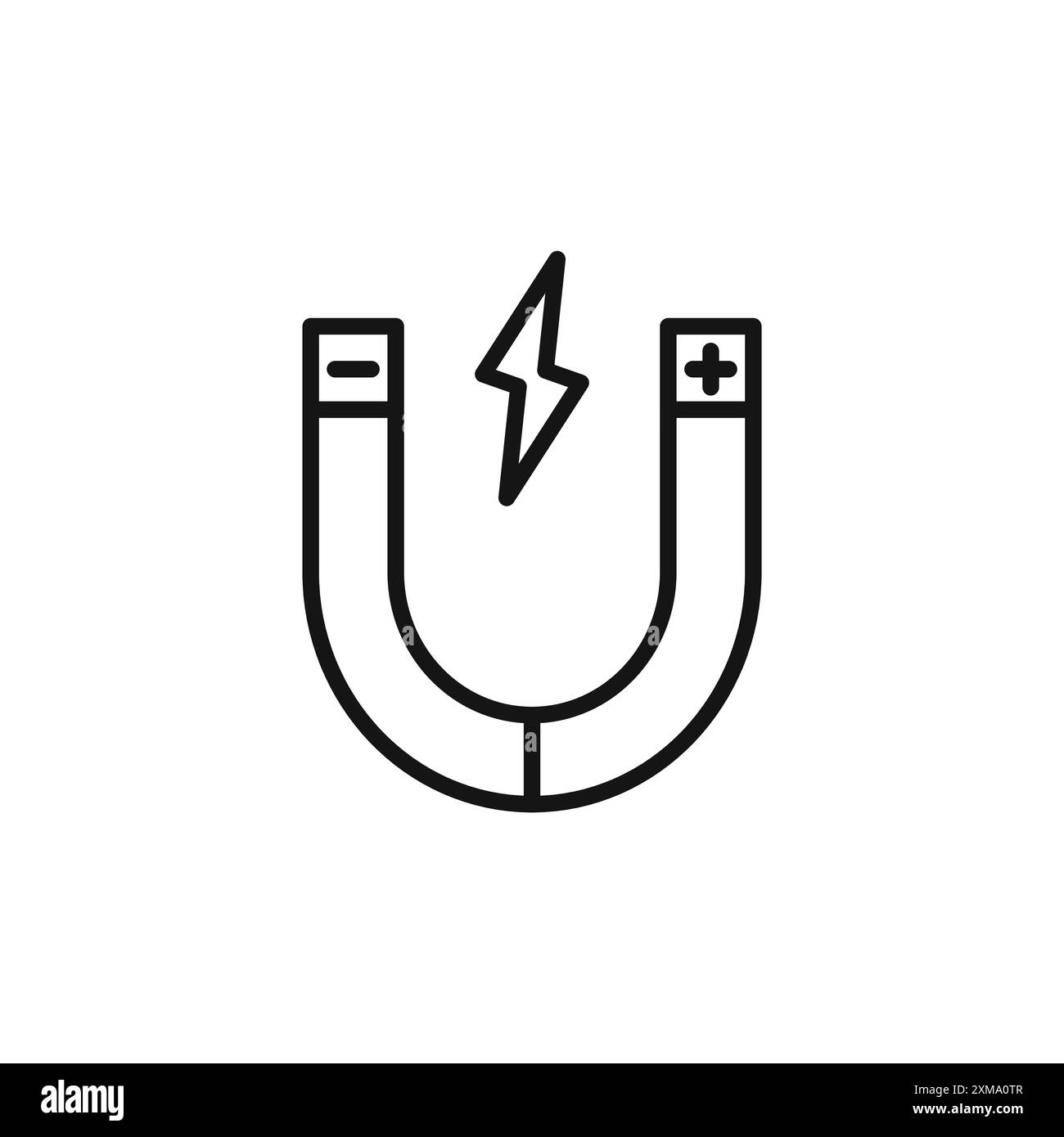 Magnet icon outline collection or set in black and white outline Stock ...