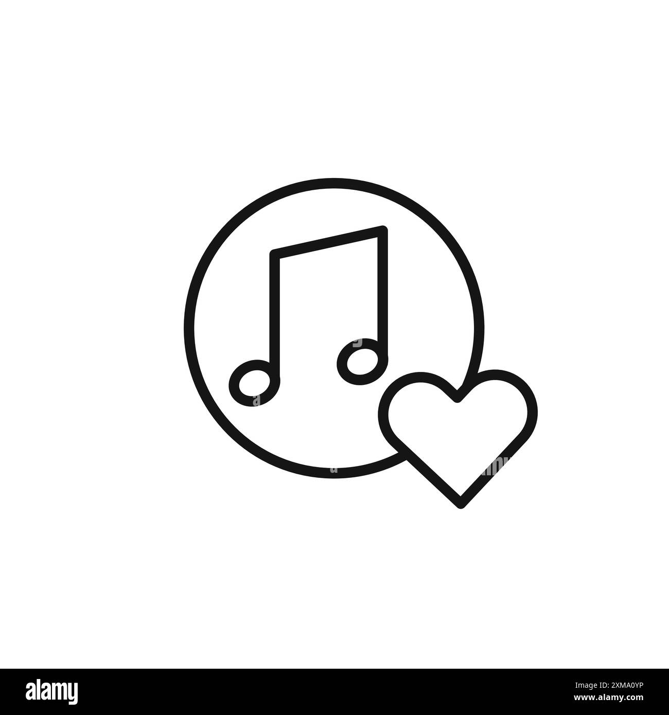 Heard heart note icon (2) outline collection or set in black and white ...