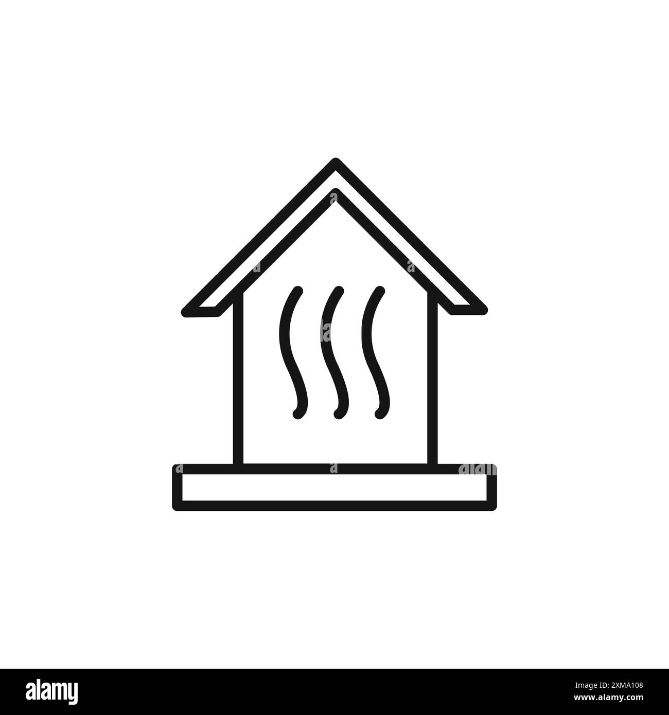 House heating icon outline collection or set in black and white outline ...