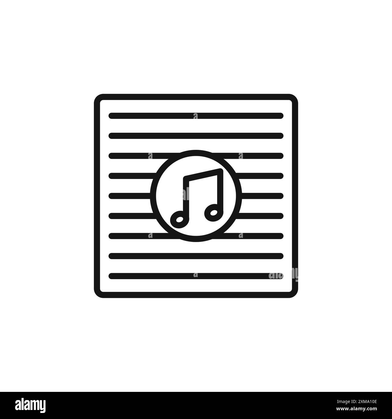 Lyrics icon outline collection or set in black and white outline Stock ...