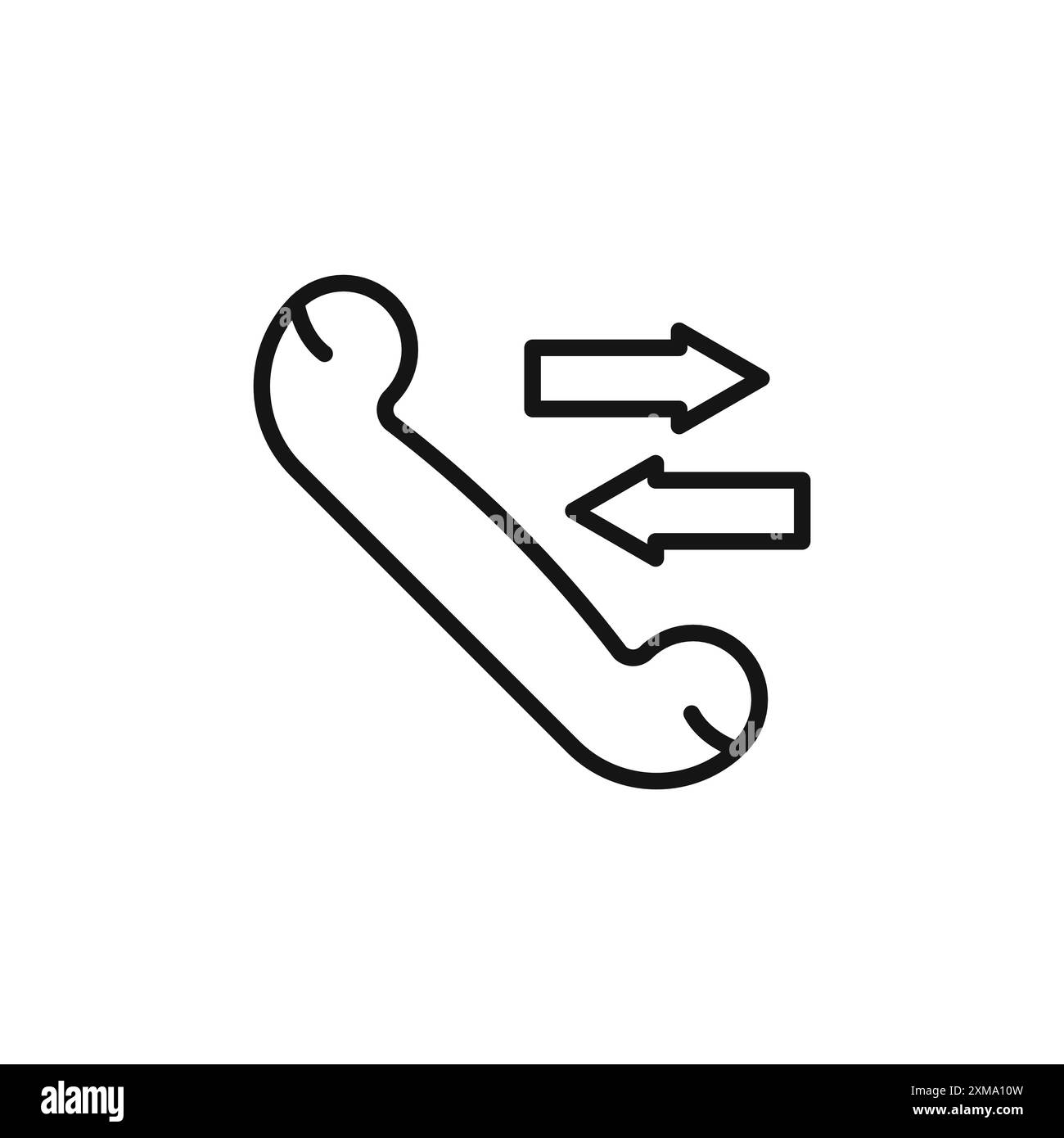 incoming outgoing calls icon outline collection or set in black and ...