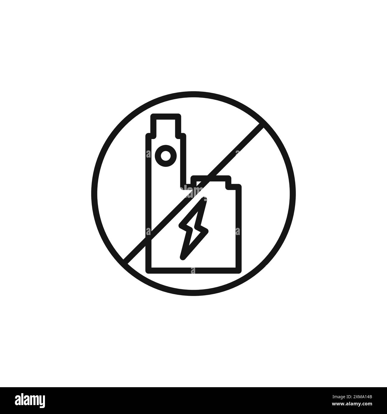 No Electronic Vaping icon outline collection or set in black and white ...