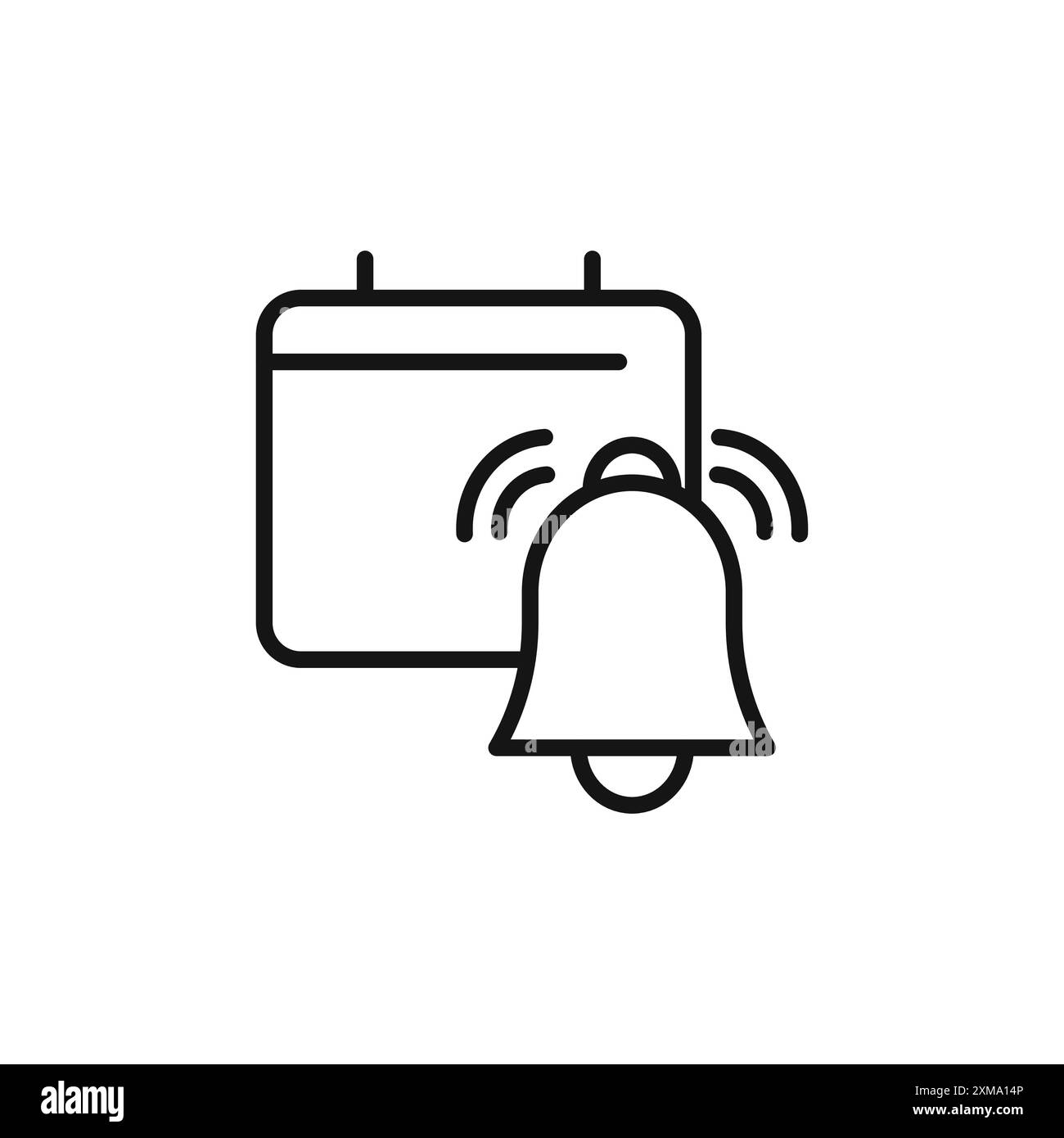 Notification reminder icon outline collection or set in black and white ...