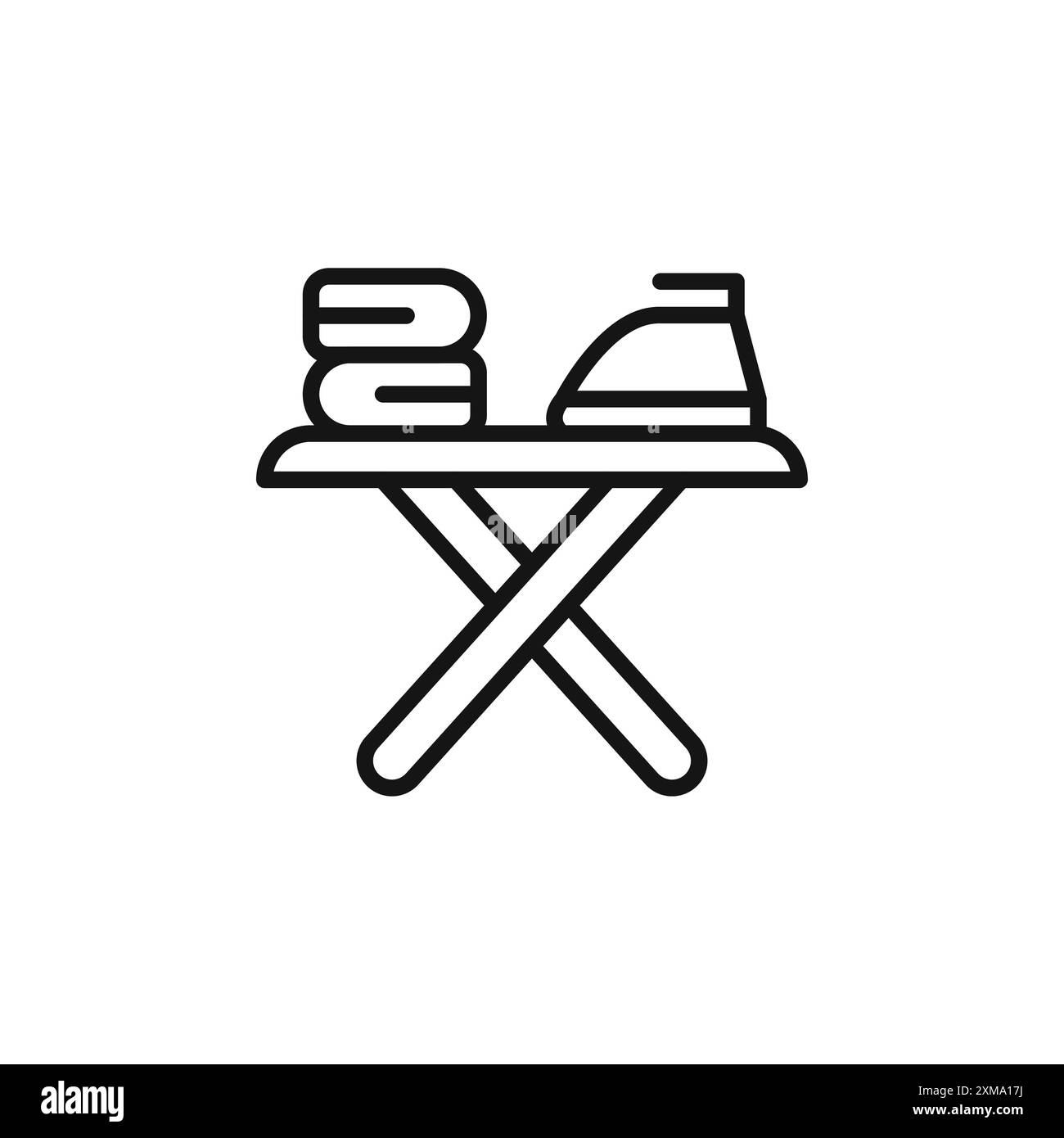 ironing table icon outline collection or set in black and white outline ...