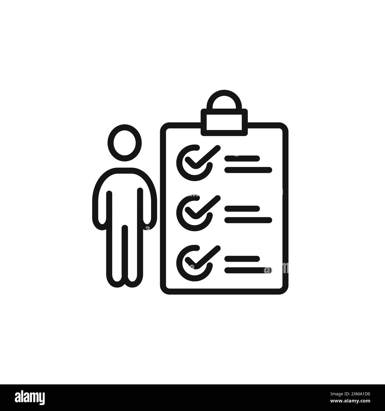 Personal Assessment icon outline collection or set in black and white ...